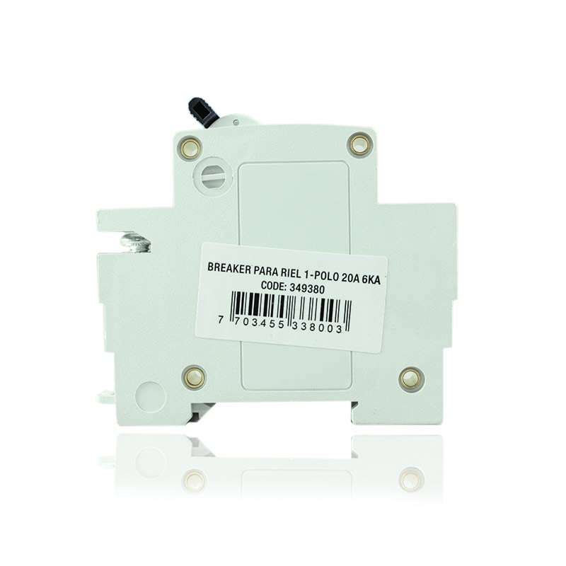 Breaker de Riel Monopolar 1 x 20 AMP 6 KA Proteccion Termomagnetica ...